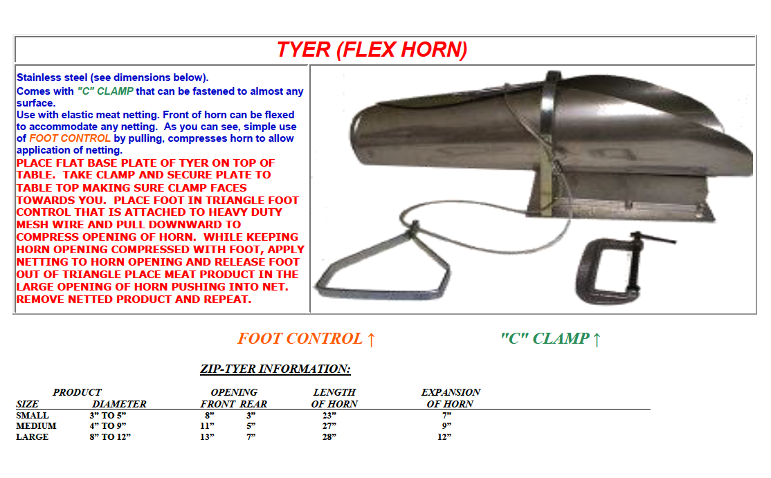 Flex Horns / Roast Tyer for Meat Netting - 3 Sizes - Davison's Butcher ...